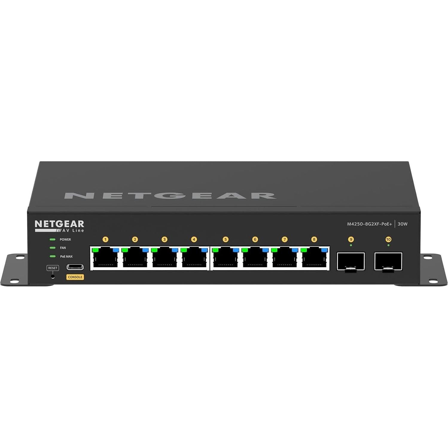 24 Port Managed Switch with 10 PoE or Up to 4 PoE+, NETGEAR GSM4210PX-